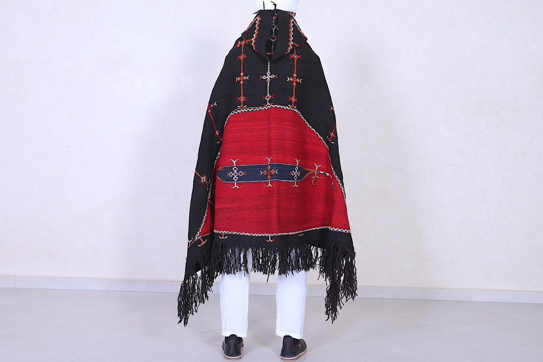 Vintage Burnous Berber Burnous Berber Cape Moroccan Burnous Hooded Cape ...