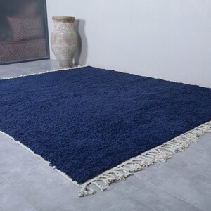 Moroccan Cobalt Blue Rug Moroccan Solid Rug Beni Ourain Rug Berber ...