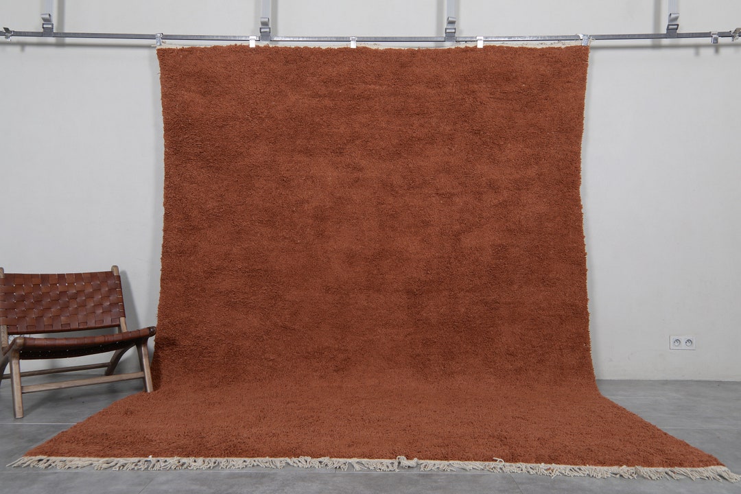 Moroccan Terracotta Rug - Terracotta Solid Rug - Wool Berber Rug ...
