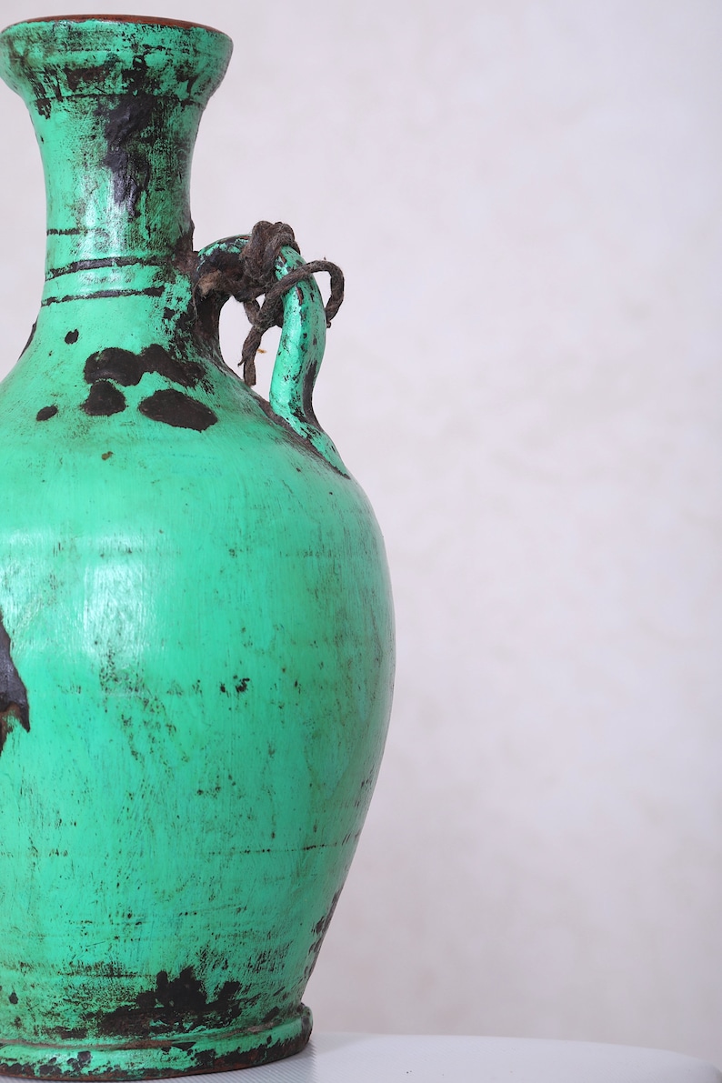 Moroccan Green Jug Moroccan Green Jug Vase Green Pottery - Etsy