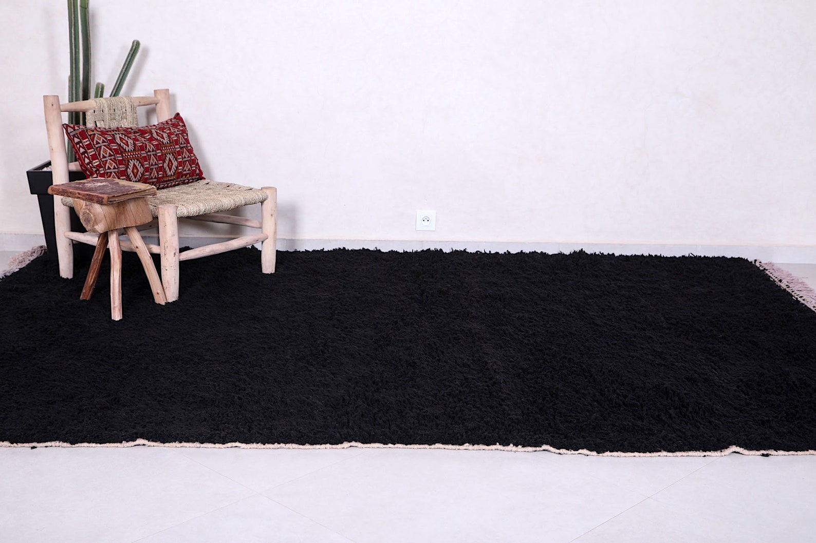 Moroccan Black Rug Solid Black Rug Plain Black Rug Wool - Etsy