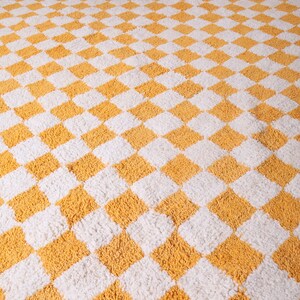 Moroccan Rug Checkered - Checkered Yellow Rug - Berber Rug - Handmade ...