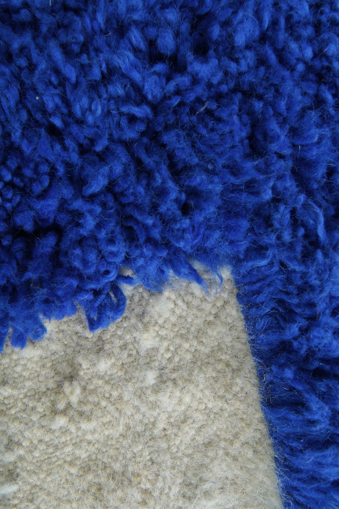 Handmade Moroccan Runner Rug - Blue and White Abstract Design Hallway ...