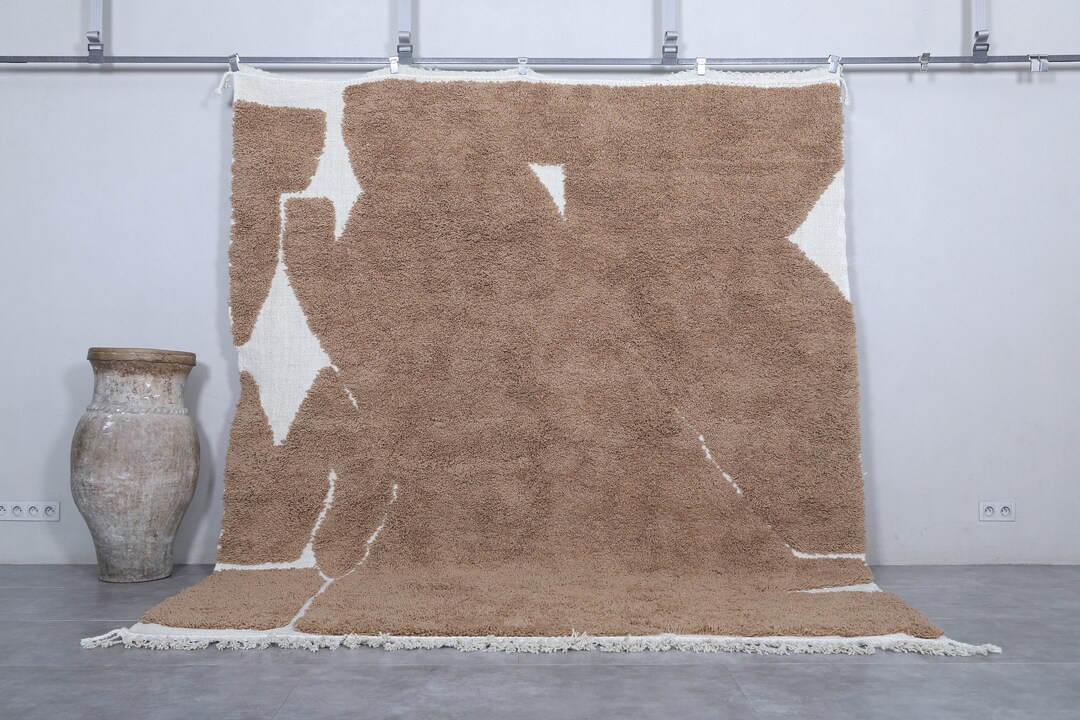 Moroccan Rug Ivory Rug Contemporary Rug Handmade Rug Genuine Lamb Wool ...