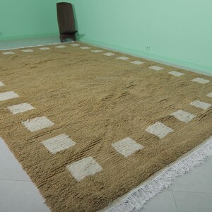 Large Moroccan Wool Rug 8.8 X 12.8 Ft – Geometric Border Rug – Handmade ...