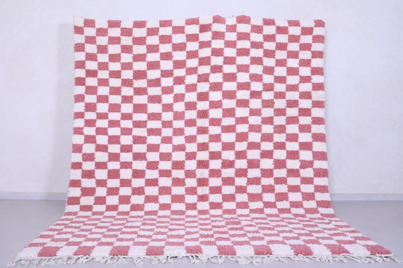 Moroccan Rug Pink Checkered Pink Rug Pink Checkered Carpet - Etsy