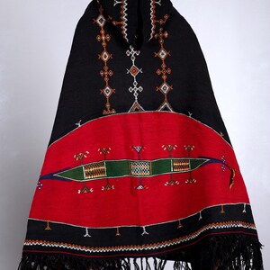 Black Moroccan Cape Burnous Berber Burnous Berber Cape Moroccan Burnous ...