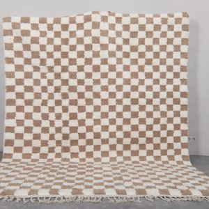 Checkered Brown Rug - Moroccan Rug - Checkered Rug - Brown Checkered ...