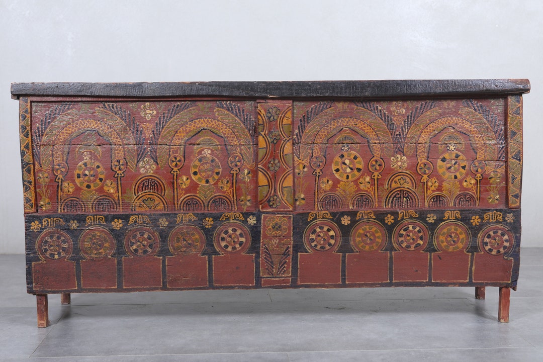 Moroccan Trunk - Berber Wood Trunk - Vintage Trunk - Wooden Trunk - H ...