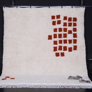 Checkered Rug - Moroccan Rug Checkered - Red Checkered Rug - Handmade ...