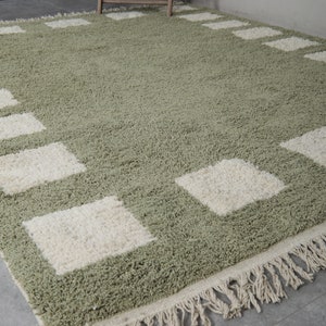 Moroccan Rug Sage Green - Custom Rug - Handmade Rug - Genuine Lamb Wool ...