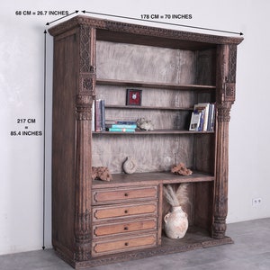 Wooden Library - Handmade Library - Wooden Bookshelf - Home Decor ...