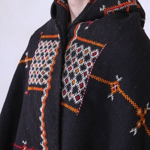 Black Hooded Cape Burnous Berber Burnous Berber Cape Moroccan Burnous ...