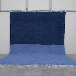 Custom Moroccan Rug Blue - Berber Area Rug - Beni Ourain Rug - Handmade ...