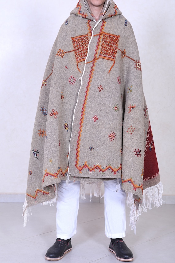 Berber cape - moroccan burnous - hooded cape - morocc… - Gem