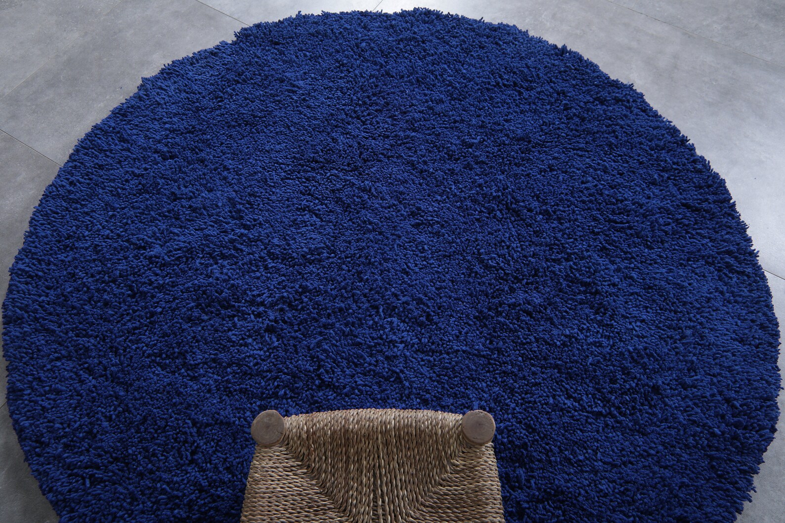 Custom Blue Round Rug - Custom Round Rug - Berber Rug - Wool Round Rug ...