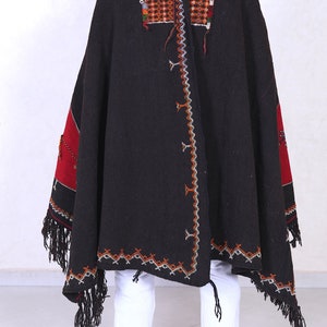 Black Moroccan Cape Burnous Berber Burnous Berber Cape Moroccan Burnous ...