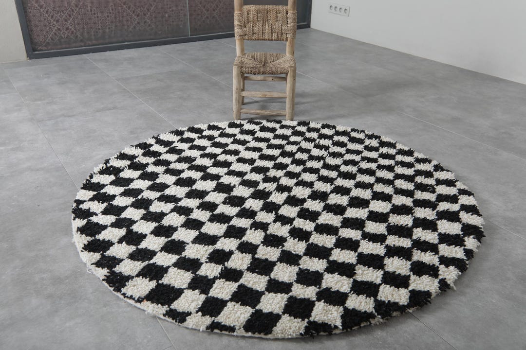 Moroccan rug Rounded 5 Feet - Round Moroccan rug - Handmade Round Rug ...