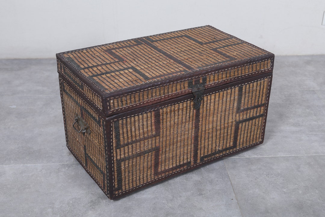 Vintage Wood Chest - Moroccan Chest - Moroccan Box - H 16.1 Inches X L ...