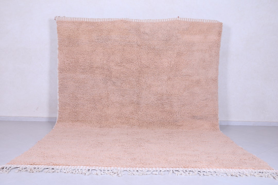 Moroccan Peach Rug Solid Peach Rug Beni Ourain Rug Morocco Rug Wool ...