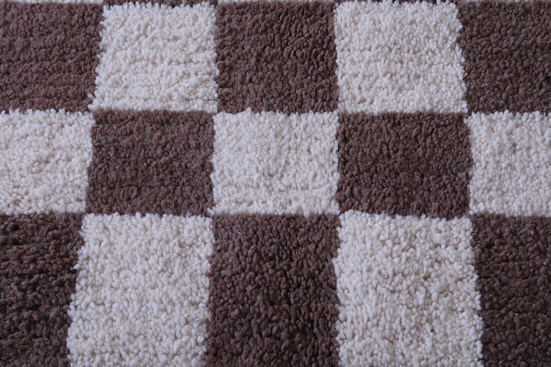Checkered Brown Rug Moroccan Rug Checkered Brown Checkered - Etsy