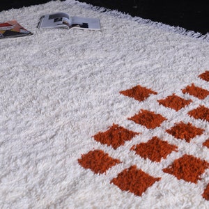 Checkered Rug - Moroccan Rug Checkered - Red Checkered Rug - Handmade ...