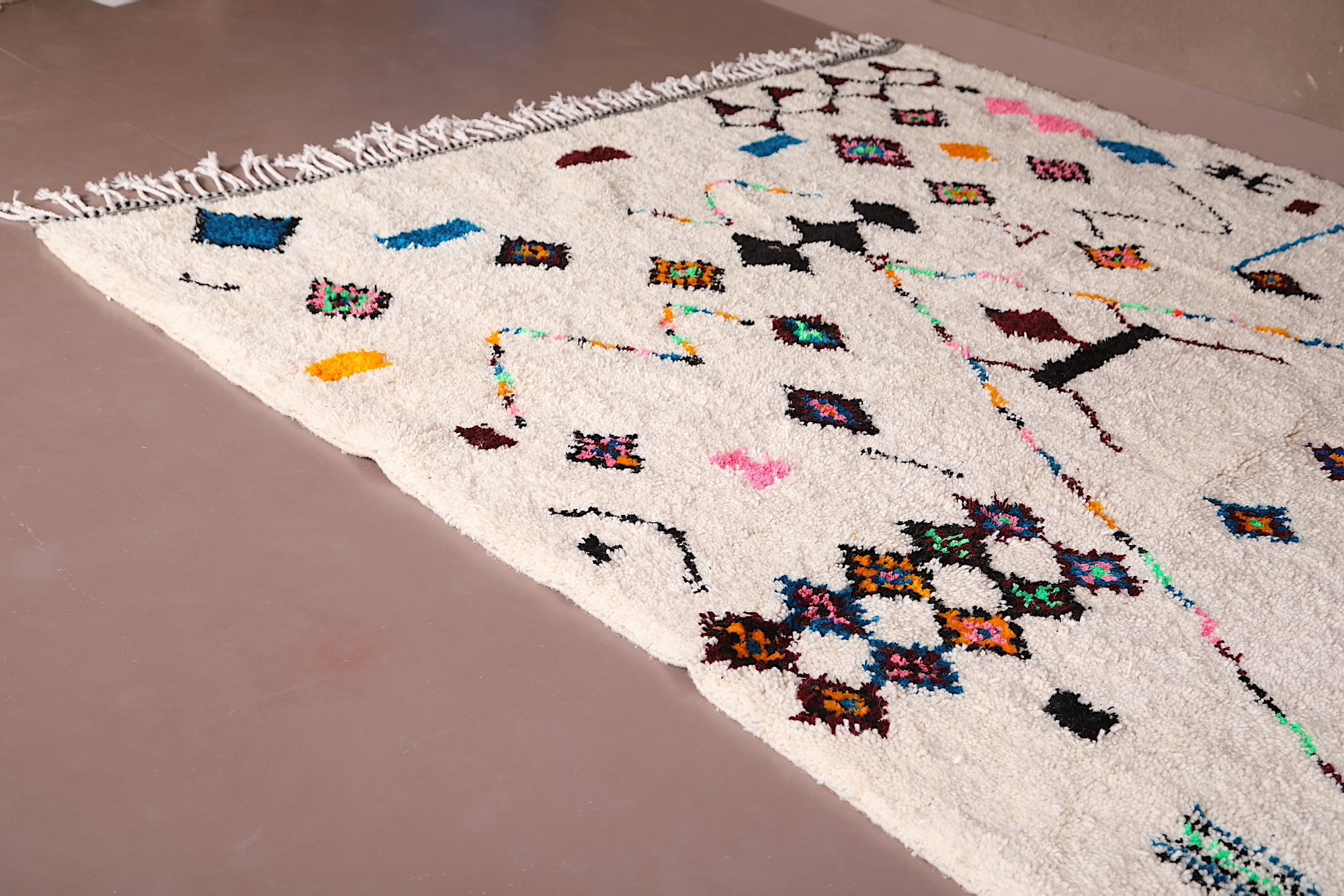 Moroccan rug hand knotted Wool Berber rug Beni ourain rug | Etsy