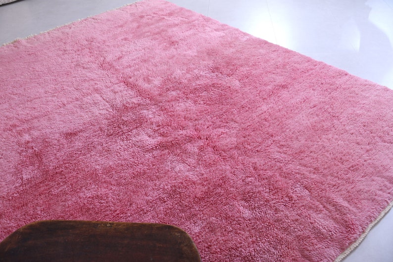 Berber Rug Pink Moroccan Pink Rug Solid Pink Rug Wool | Etsy