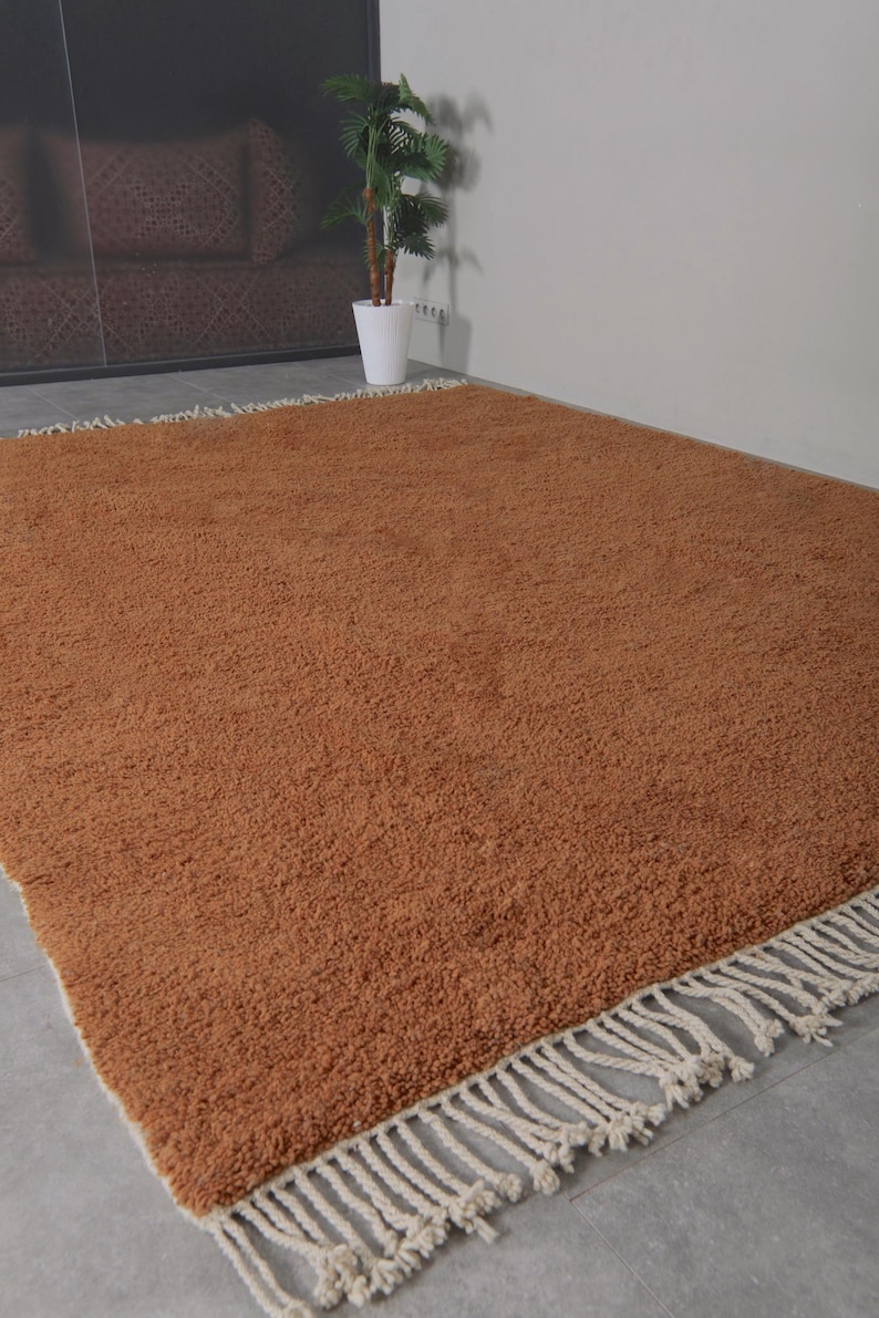 Moroccan Rug Dark Ginger Color - Beni Ourain Rug - Custom Size Rug ...