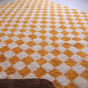 Moroccan Rug Checkered - Checkered Yellow Rug - Berber Rug - Handmade ...