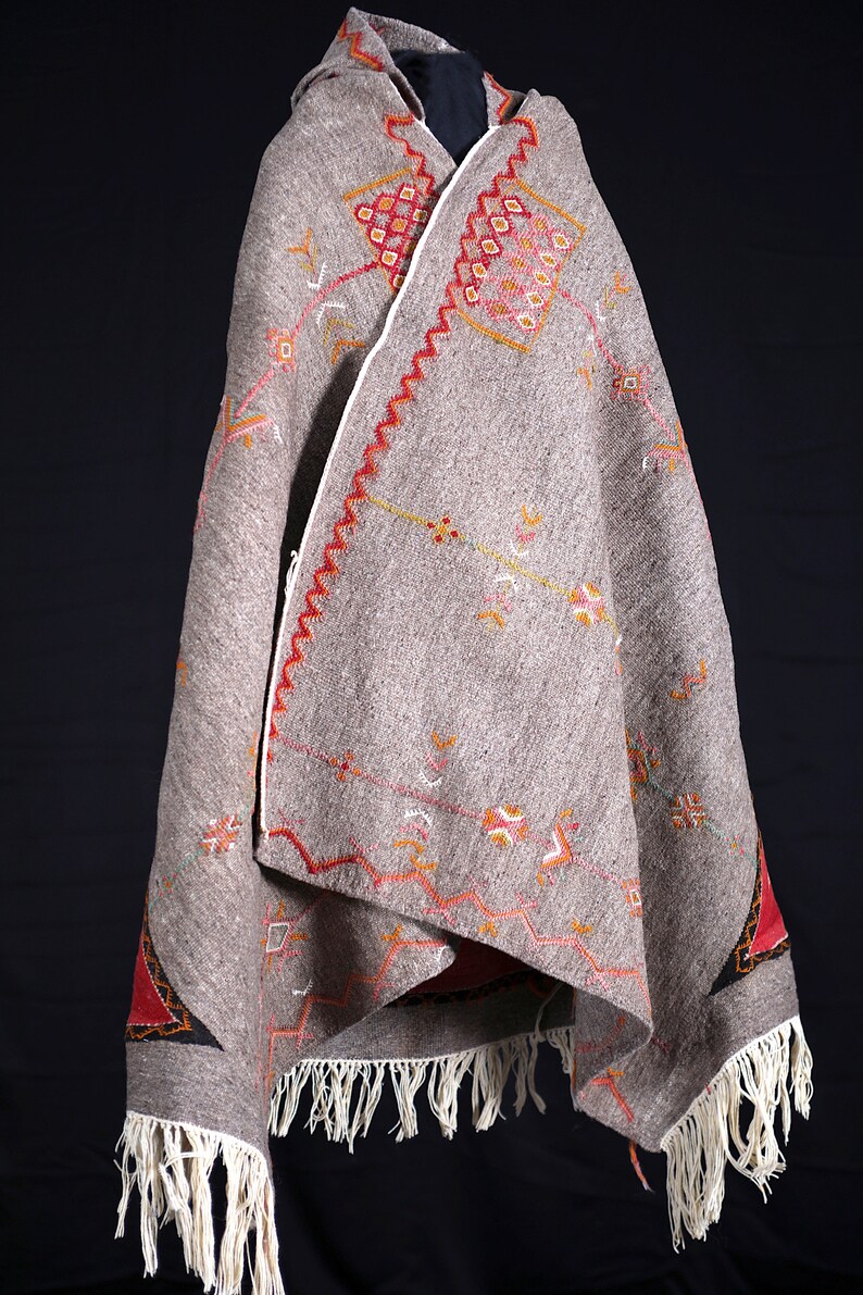 Gray Burnous Berber Burnous Berber Cape Moroccan Burnous | Etsy