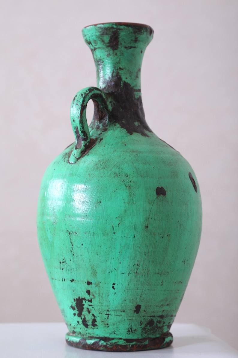 Moroccan Green Jug Moroccan Green Jug Vase Green Pottery - Etsy