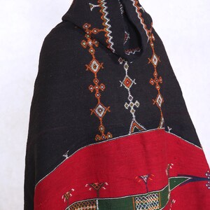 Black Moroccan Cape Burnous Berber Burnous Berber Cape Moroccan Burnous ...