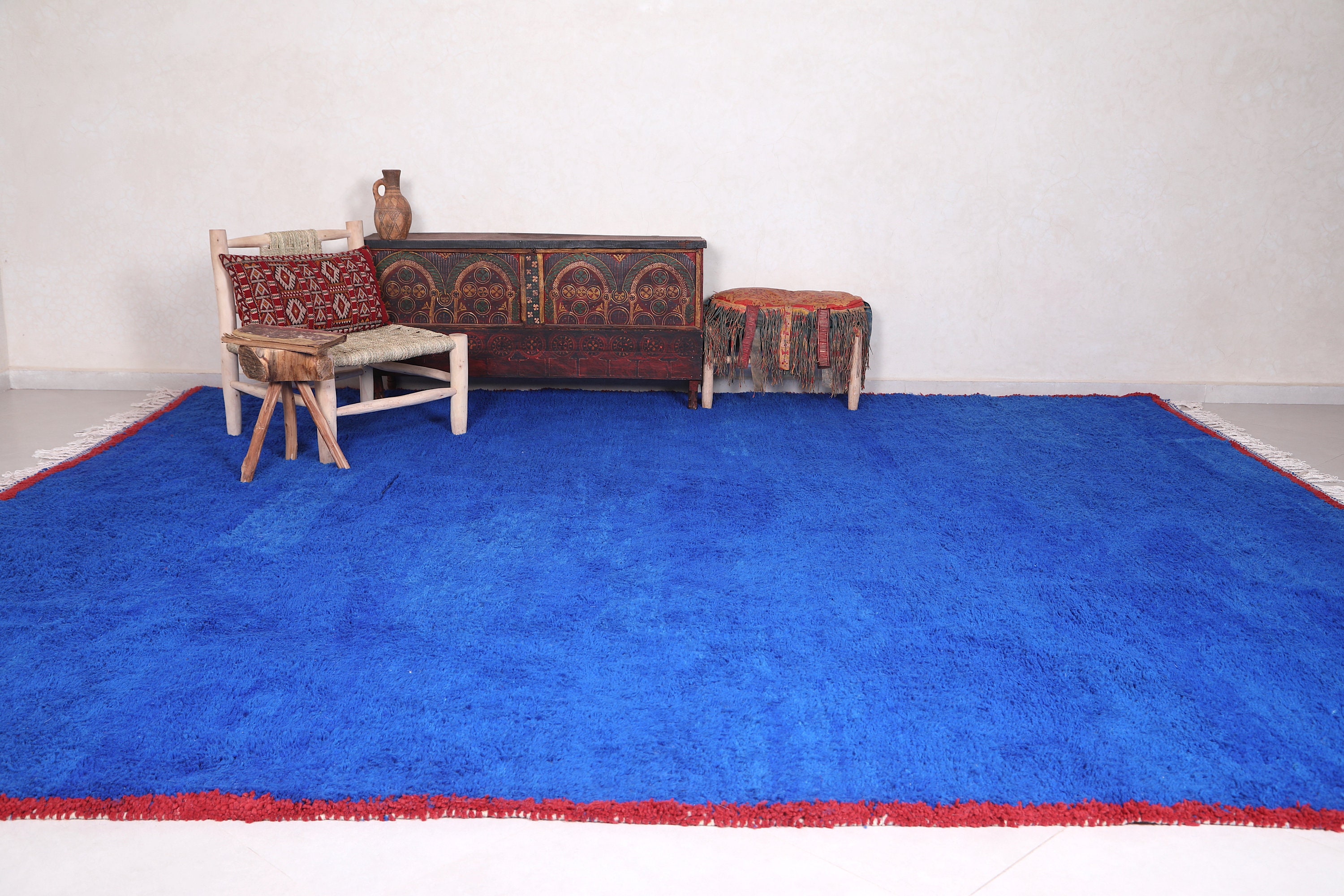 Moroccan rug blue Berber rug Custom Moroccan rug Beni | Etsy