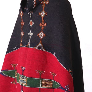 Black Moroccan Cape Burnous Berber Burnous Berber Cape Moroccan Burnous ...