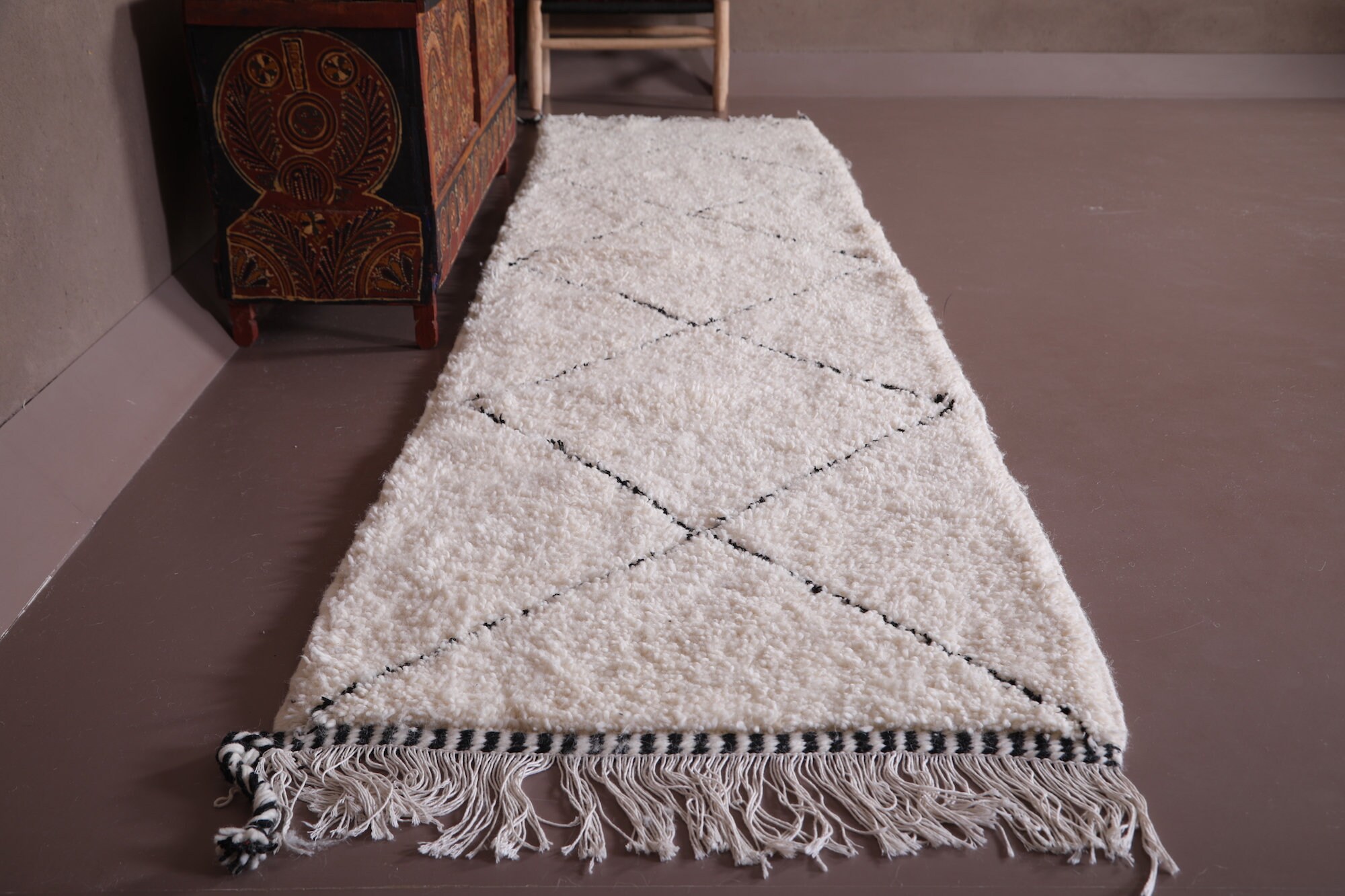 Moroccan Rug Runner - White Runner Rug - Hallway Rug - Entryway Rug ...