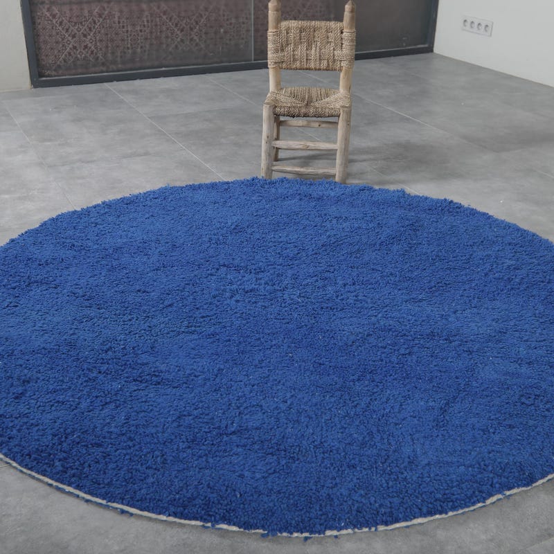Blue Round Rug - Etsy