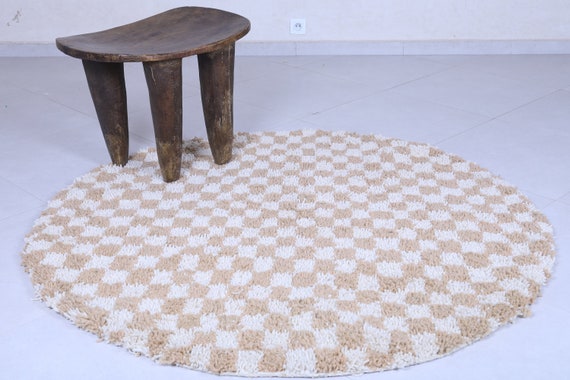 Moroccan Round Rug Custom Round Rug Brown Round Rug Wool - Etsy