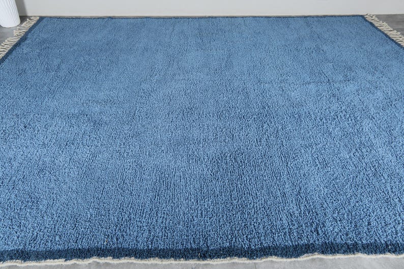 Beni Ourain Rug Blue - Moroccan Rug - Solid Blue Rug - Custom Area Rug ...