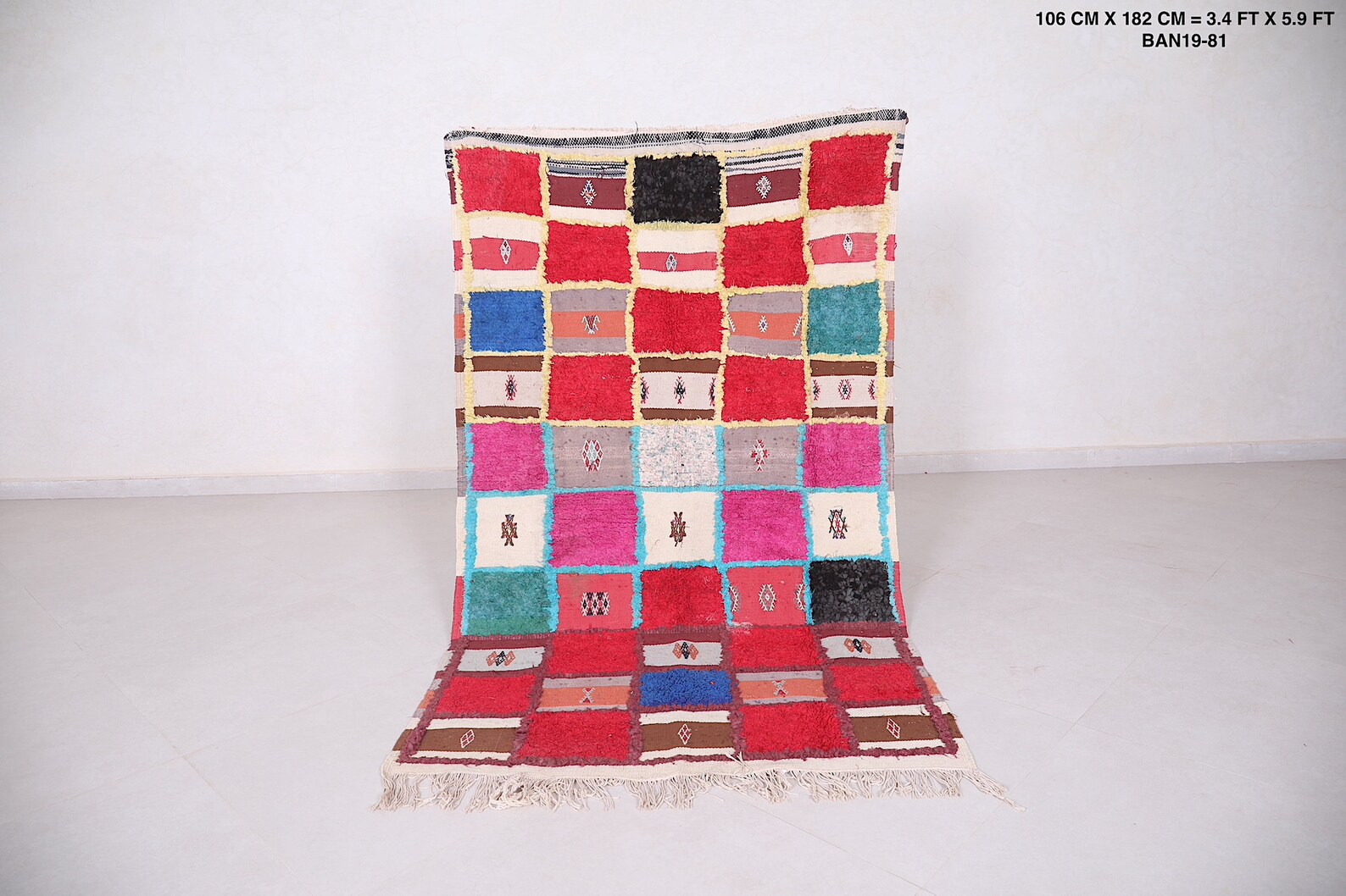 Moroccan Bohemian Rug 3.4 X 5.9 Feet Colorful Rug Vintage - Etsy