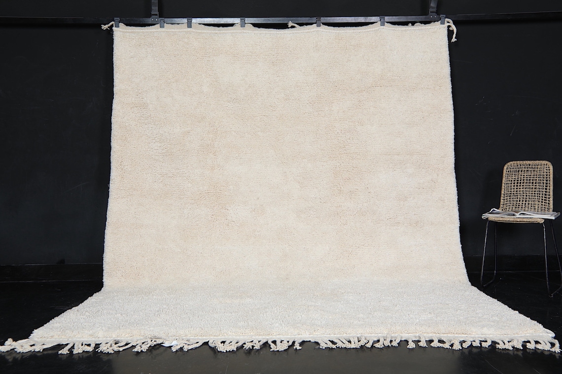Moroccan Rug Ivory Solid Creamy Rug Plain Cream Rug Wool - Etsy