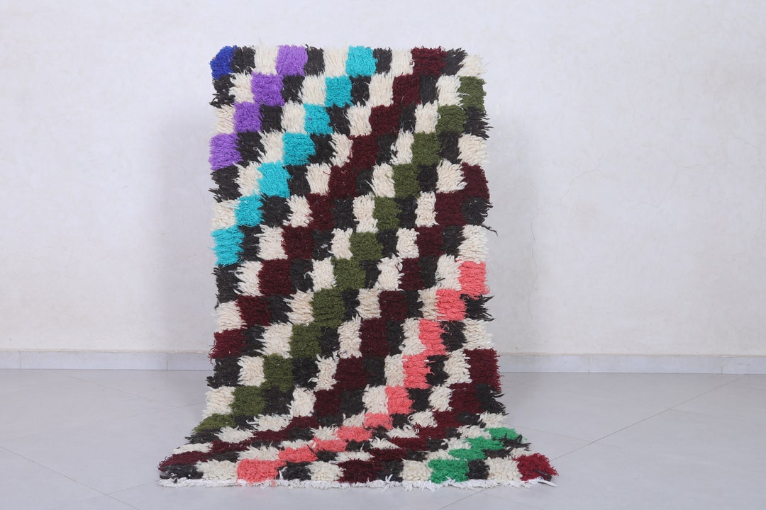Moroccan Runner Rug 2.7 X 5.6 Feet Checkered Rug - Morocco Rug ...