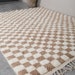 Checkered Brown Rug Moroccan Rug Checkered Rug Brown Checkered Rug ...