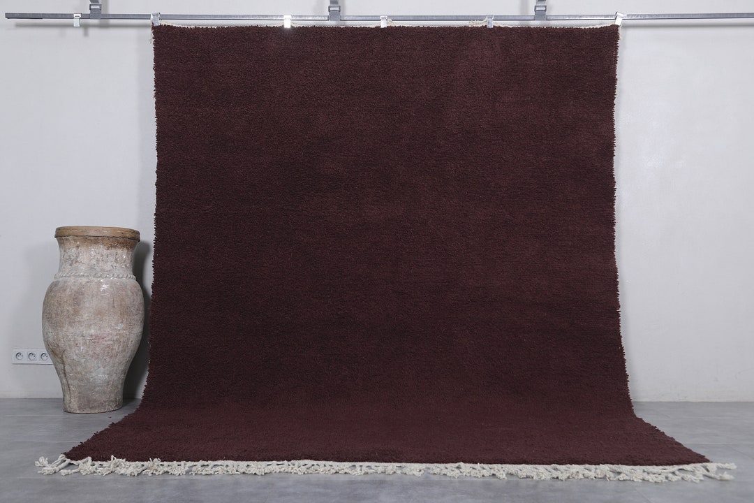 Moroccan Rug Brown - Moroccan Rug Dark - Plain Brown Rug - Custom Area ...