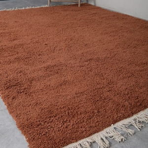Moroccan Terracotta Rug - Terracotta Solid Rug - Wool Berber Rug ...