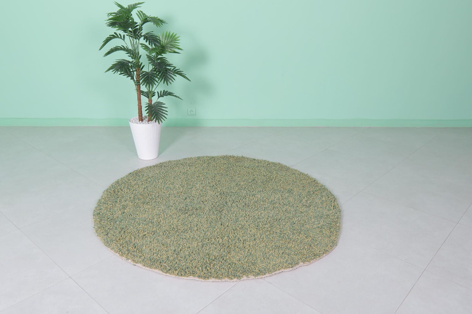 Moroccan Round Rug Green - Handmade Round Rug - Berber Round Rug ...