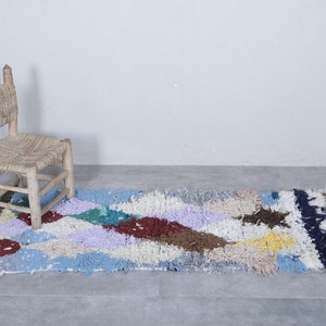 Moroccan Berber Rug 2 X 5.1 Feet Boucherouite Rug Moroccan Rug Vintage ...