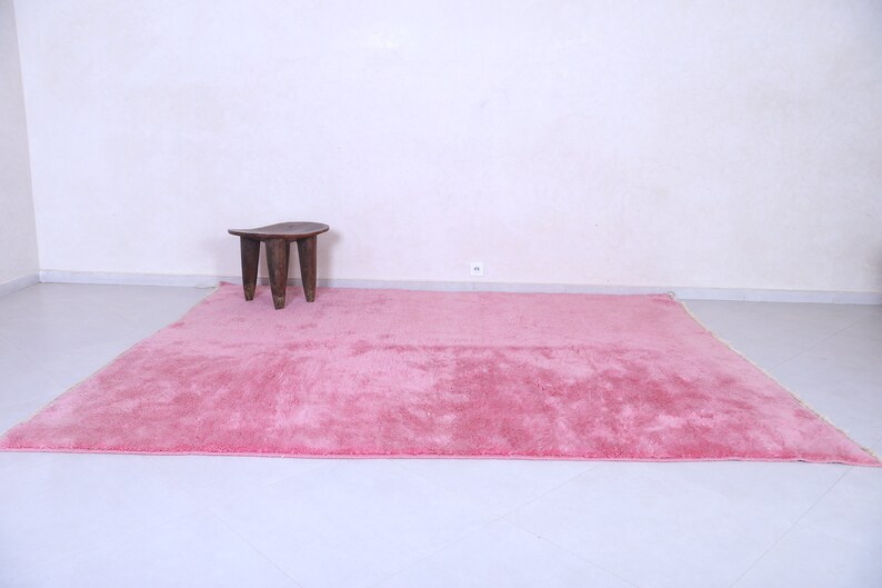 Berber Rug Pink Moroccan Pink Rug Solid Pink Rug Wool | Etsy