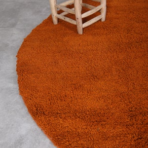 Moroccan Round Rug - Orange Round Rug - Orange Circle Rug - Plain Round ...