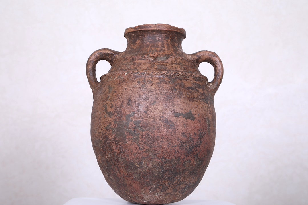 Vintage Berber Pottery - Milk Vintage Pot - 90 Years Old Algerian Clay ...